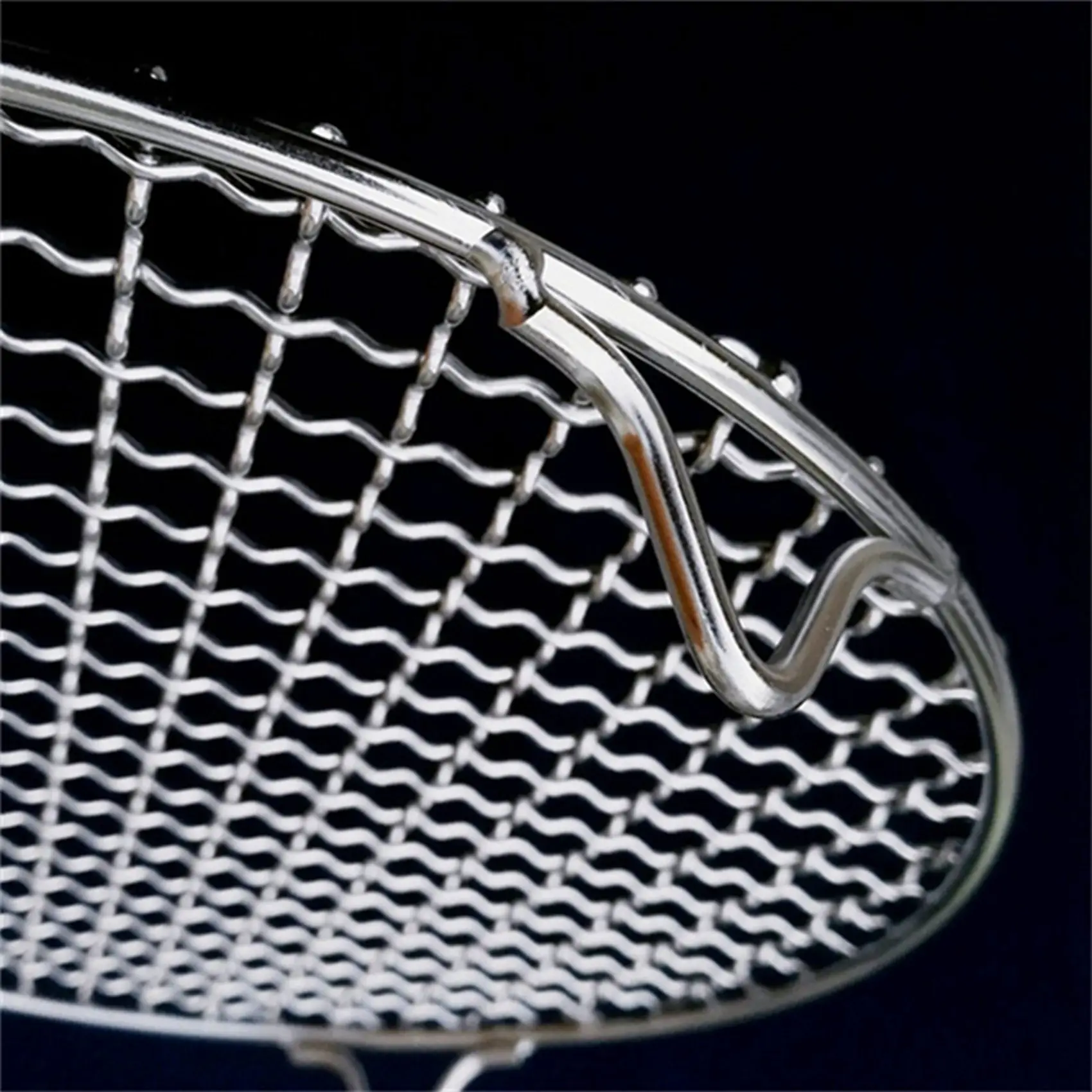 2X-304-Stainless-Multipurpose-Steel-Round-Grill-Net-with-Foot-Barbecue ...
