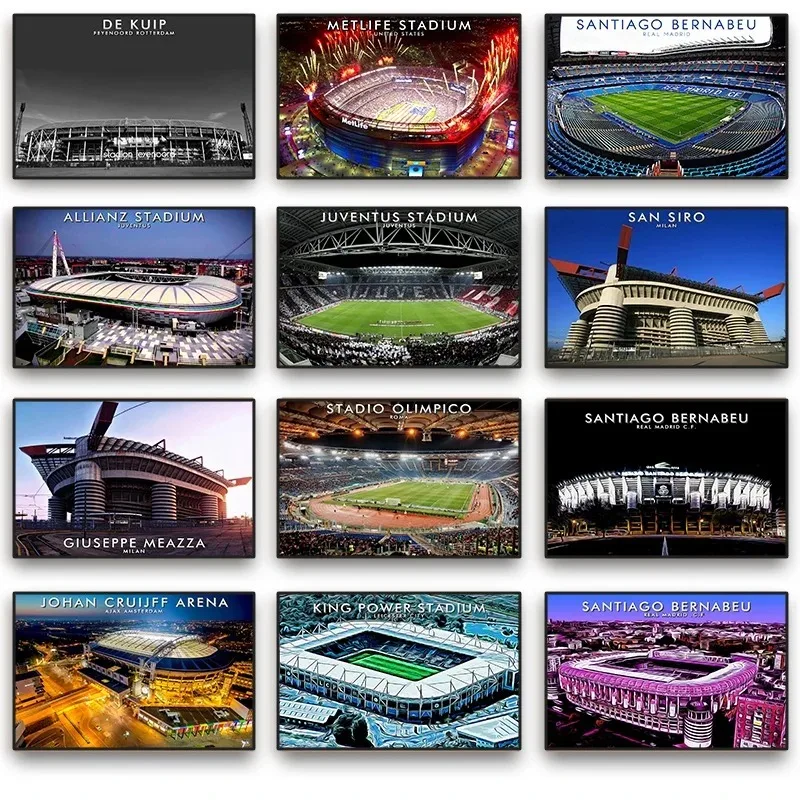 Football-Stadium-Poster-World-Famous-Soccer-Canvas-Painting-Print-HD ...