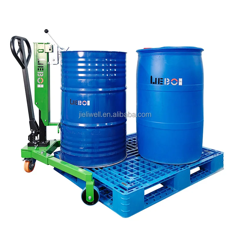 LIEBO-350-KGS-Drum-Lifter-PU-wheel-for-pallet-barrel-trolley-manual-oil ...
