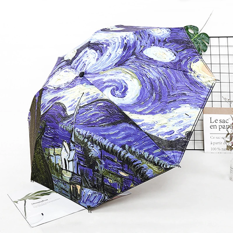 Van Gogh Oil Painting Umbrella For Women Brand The Starry Night ...