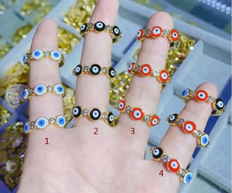 1pcs-Colorful-Bohemian-Zircon-star-Evil-Eye-Rhinestone-Filled-Rings-For ...