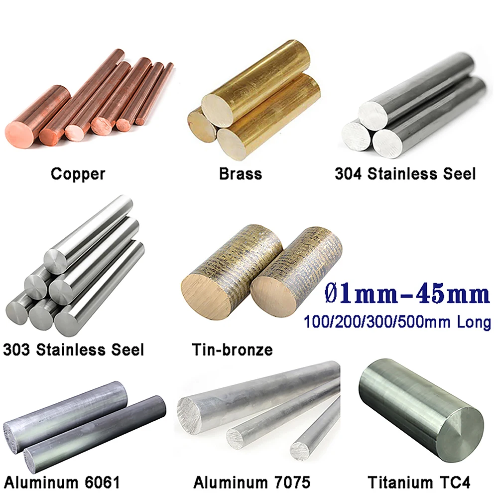 1pcs-Copper-Brass-Stainless-Steel-Bronze-Aluminum-Titanium-TC4-Round ...