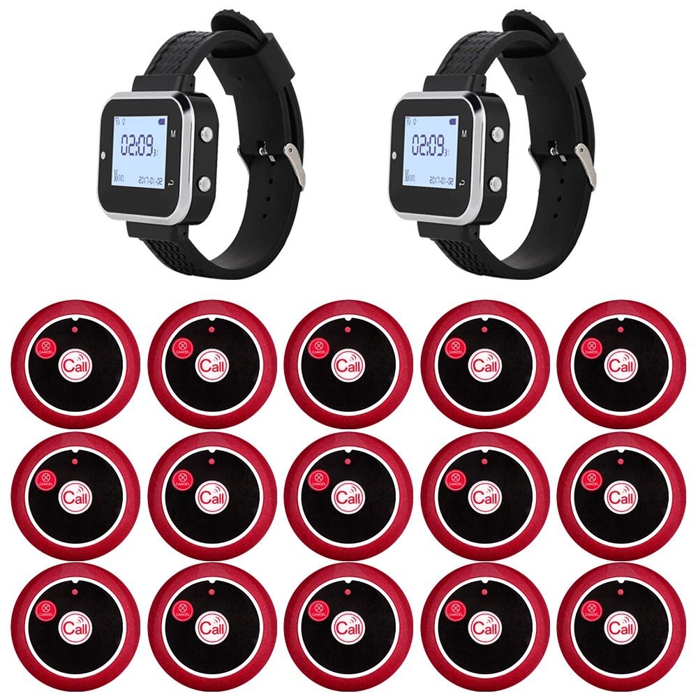 JINGLE BELLS 2 Wrist Watch Receiver 15 Waiter Table Button Wireless ...