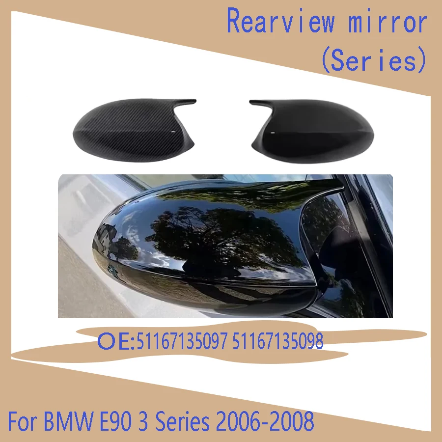 For-BMW-E90-3-Series-2006-2008-Reverse-Mirrors-Cover-Cap-Side-Mirror ...