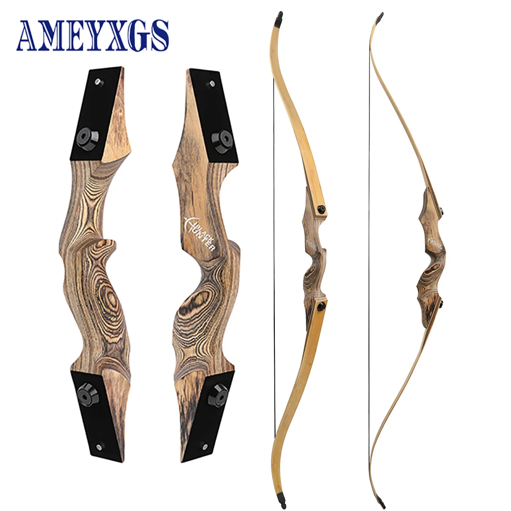 BLACK-HUNTER-60-Recurve-Bow-25-60lbs-Right-Left-Hand-Bow-Tech-Wood ...