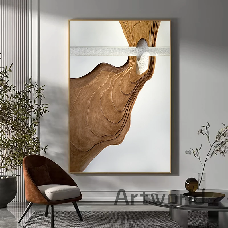 Modern Abstract Art Wood Grain Nordic Wall Poster Wall Art Canvas ...