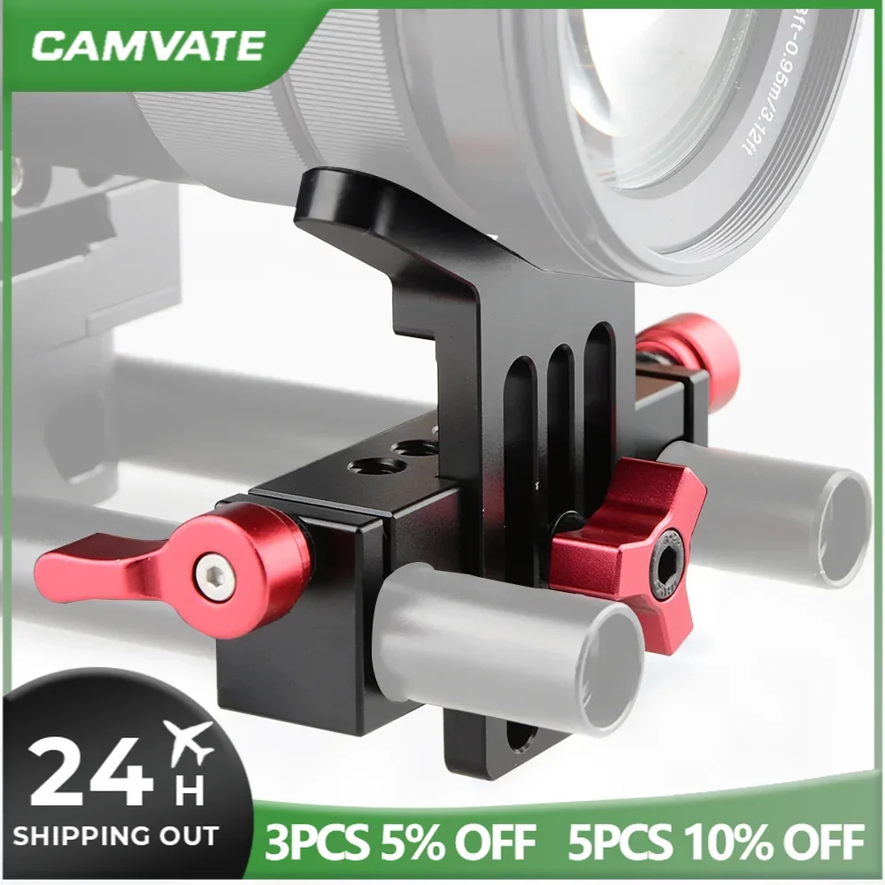 CAMVATE Universal Camera Lens Support With Standard 15mm Double Rod ...