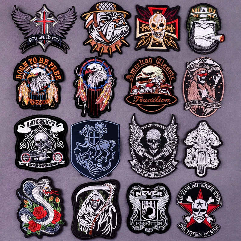 DIY-Badges-On-Backpack-Motorcycle-Biker-Iron-On-Embroidery-Patches-For ...