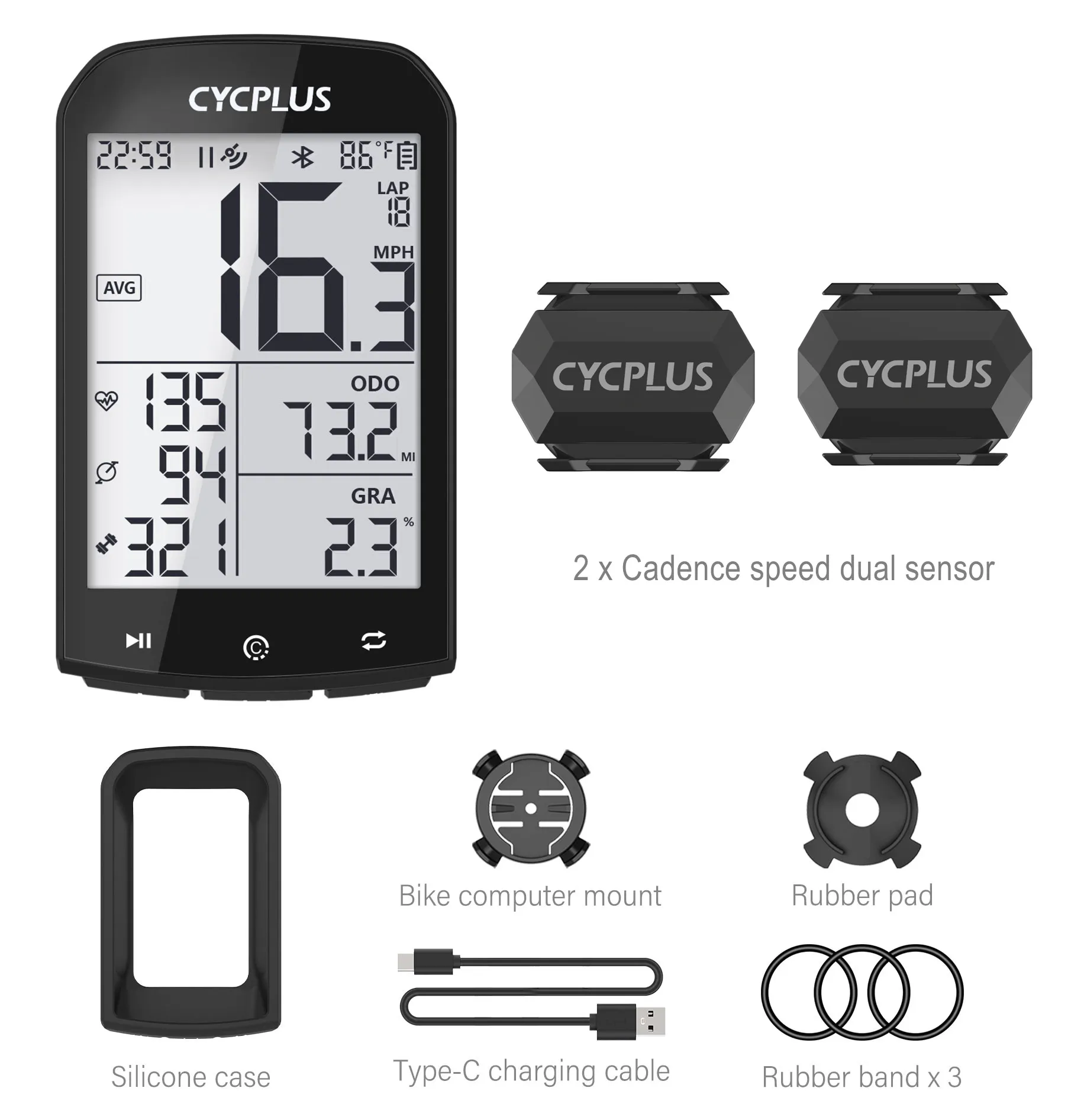 CYCPLUS-M1-Wireless-GPS-Speedometer-Road-Bicycle-Bluetooth-ANT-With ...