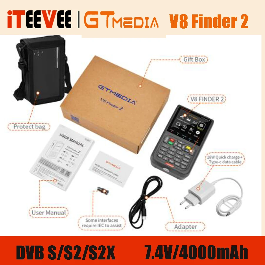 GTMEDIA V8 Finder 2 PRO Satellite Signal Finder DVB S/S2/S2X HD 1080P ...