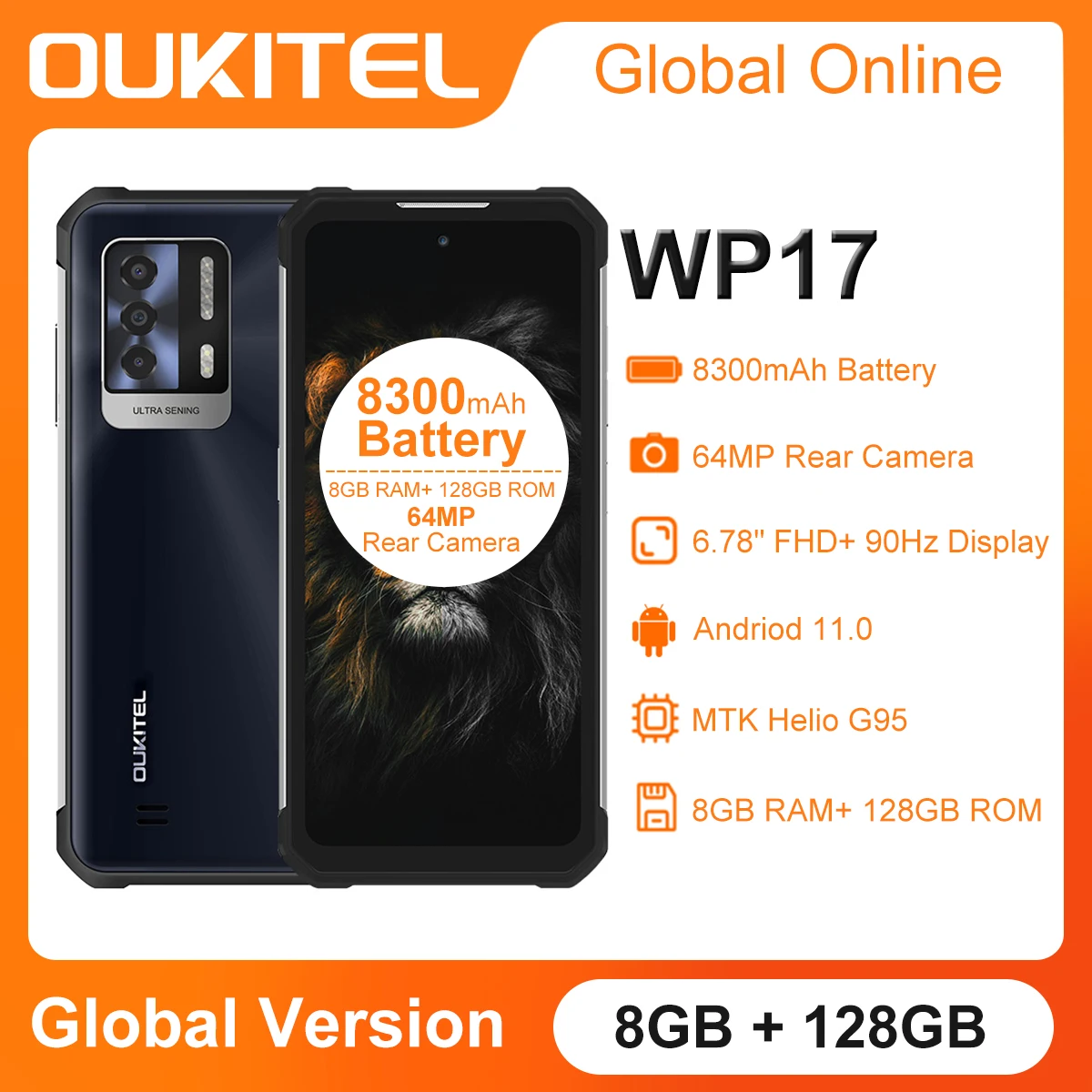 Oukitel-wp17-ip68-imperme-vel-spero-smartphone-8gb-128gb-8300mah-ir ...