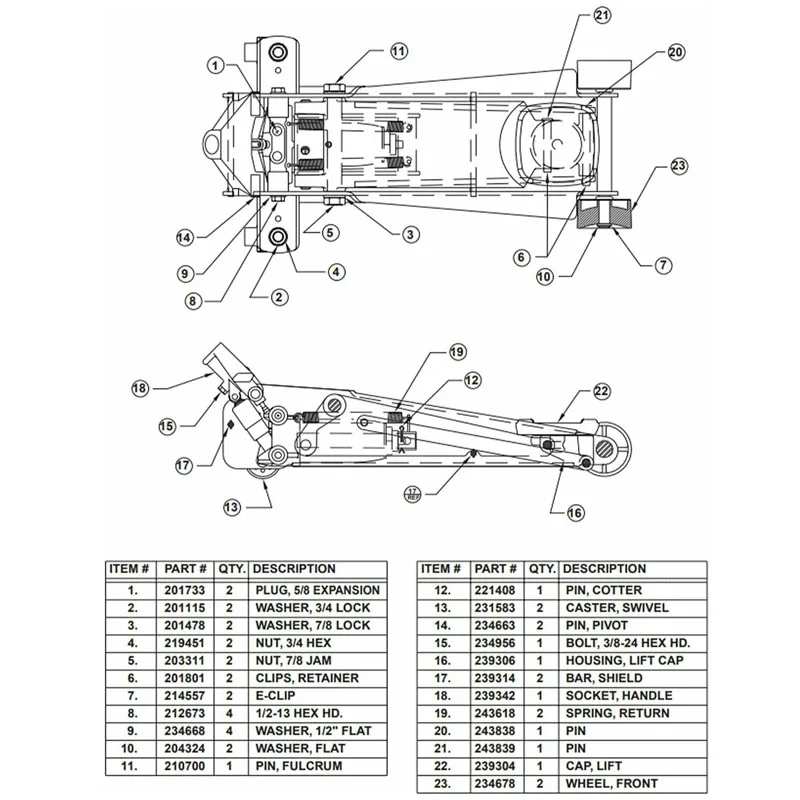 Hydraulic Floor Jack Schematic