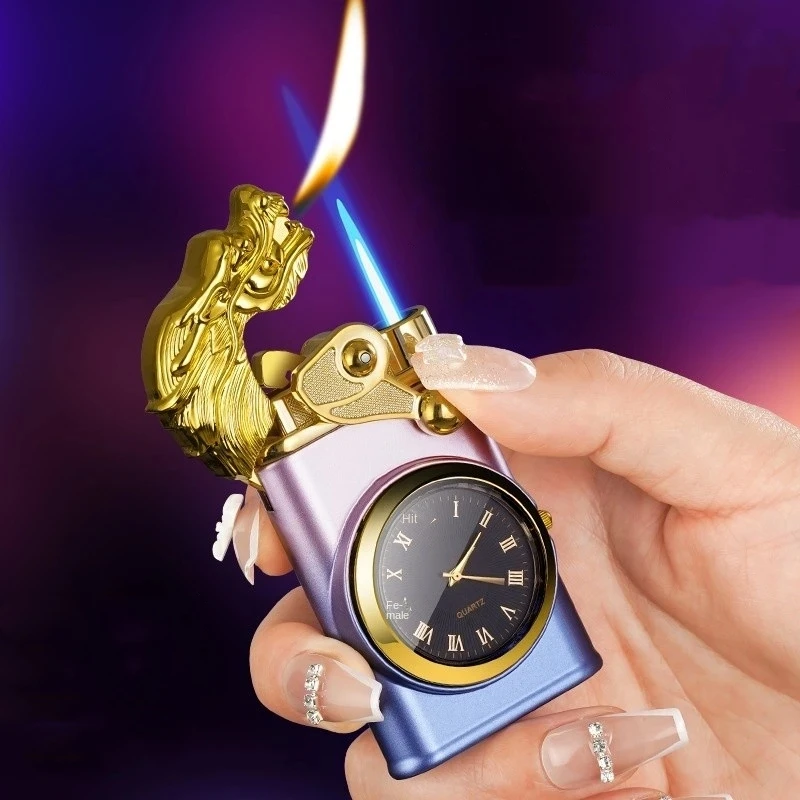 New Rocker Arm Watch Metal Dragon Lighter Jet Open Fire Conversion ...