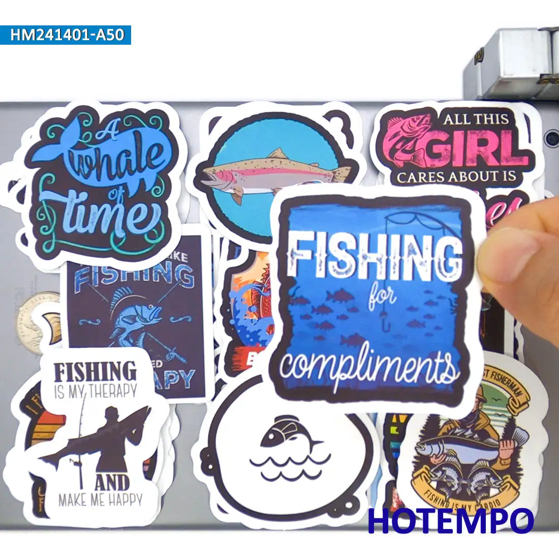 20-30-50Pieces-Fisherman-Style-Funny-Slogan-Go-Fishing-Stickers-for ...