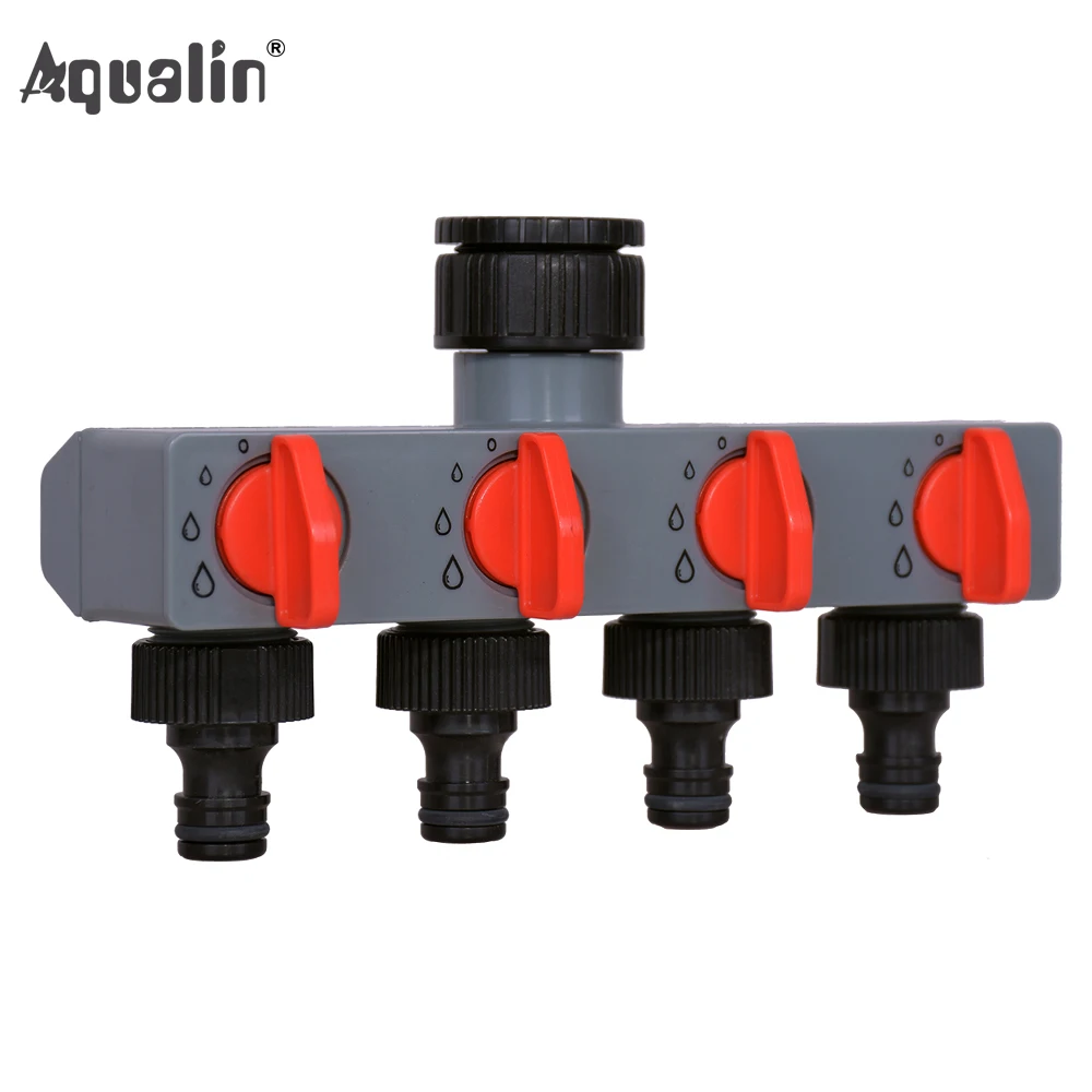 4 Way Water Distributor Tap Adapter Abs Plastic Connector Hose ...