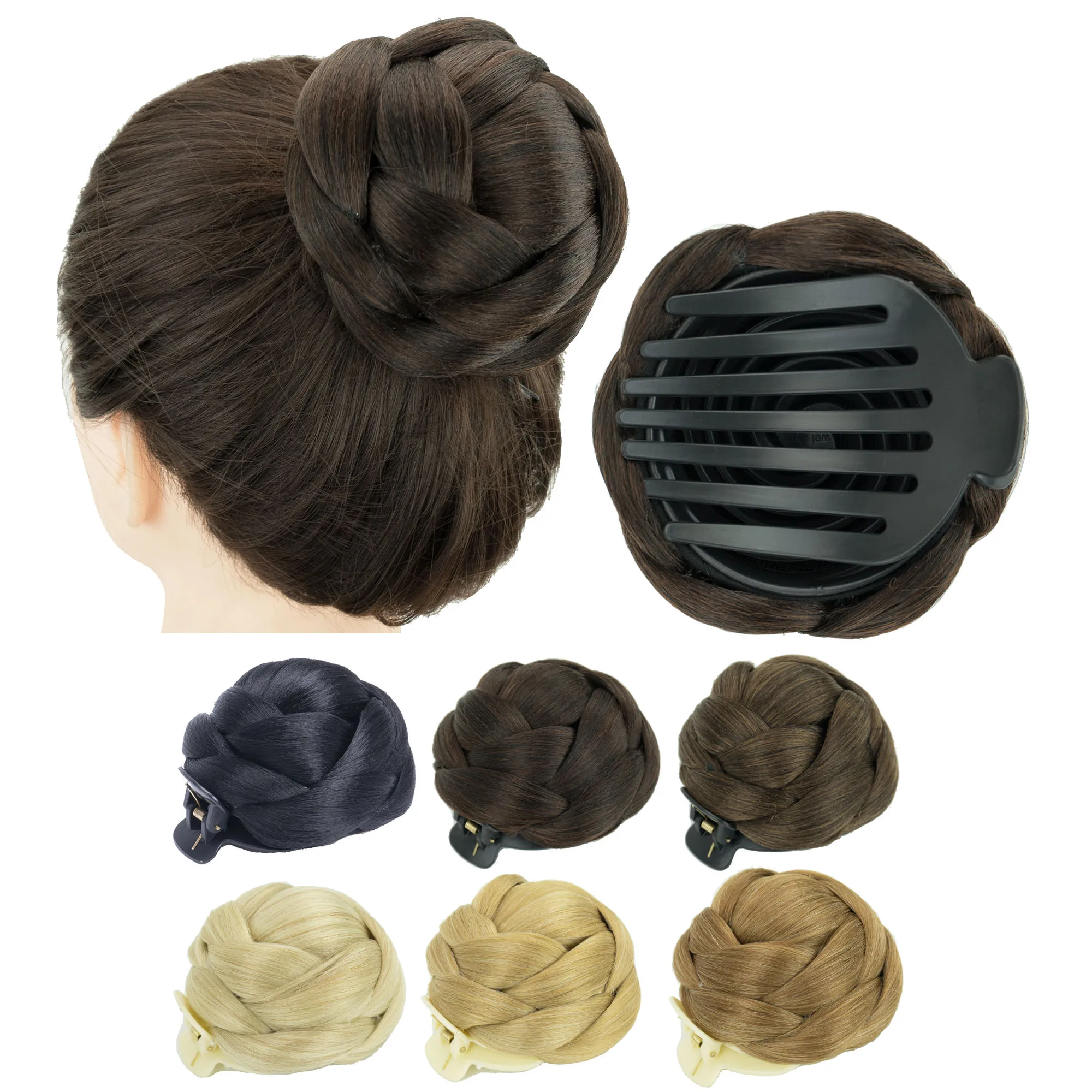 Soowee-Synthetic-Hair-Braided-Chignon-Dancer-Hair-Donut-Hairpieces ...