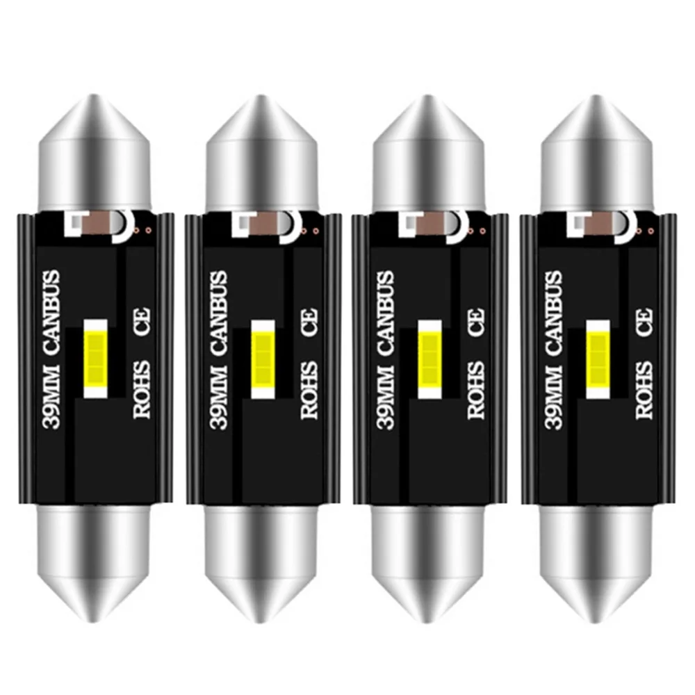 4pcs Festoon 31mm 36mm 39mm 41mm Super Bright Csp Led Bulbs C3w C5w C10w Canbus Car Interior ...