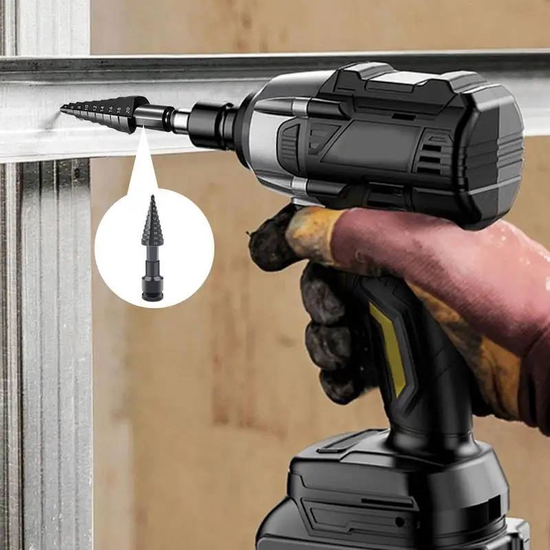 Step-Drill-Bit-Industrial-Grade-Drill-Bit-Multi-Size-Hole-Stepped-Up ...