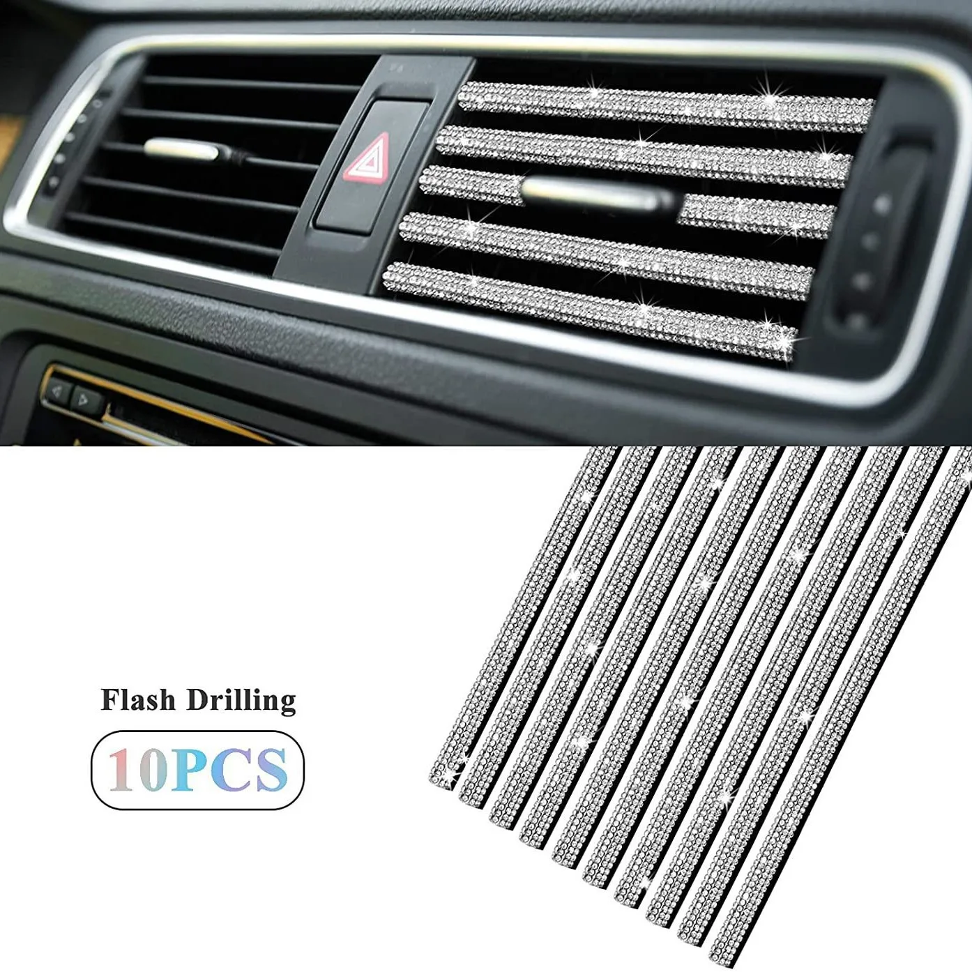 Universal-Car-Air-Conditioner-Outlet-With-Diamonds-Decorative-U-Shape ...