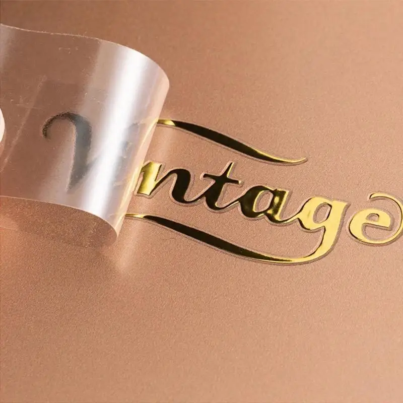 100PCS Custom Transfer 3D Sticker Shiny Gold Silver Transfer Sticker ...