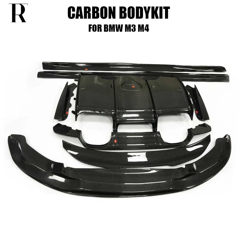 Psm Style Carbon Fiber Bodykit Front Lip Side Extension Skirt Rear ...