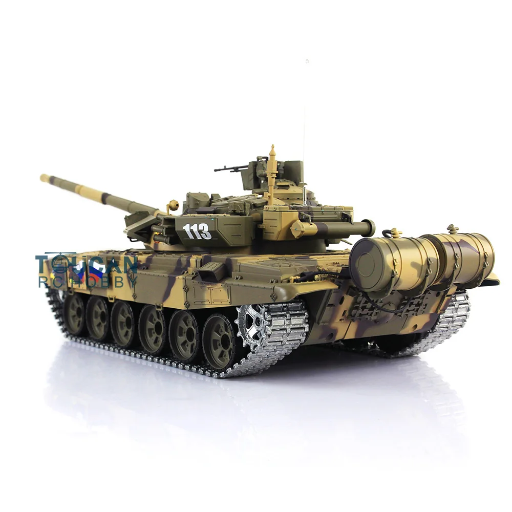 Menino brinquedos 2.4g 7.0 1/16 escala heng longo atualizado metal ver rússia t90 rtr tanque de ...