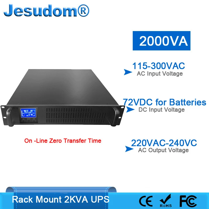 Rack Mount 2KVA UPS EXTERNAL 72V Battery Bank 220VAC Output On Line ...