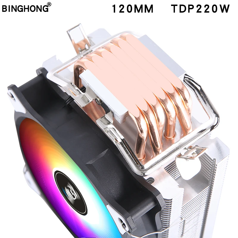 CPU Cooler Pure Copper Heat Pipe Desktop 1700 Cooling System 4PIN 9cm ...