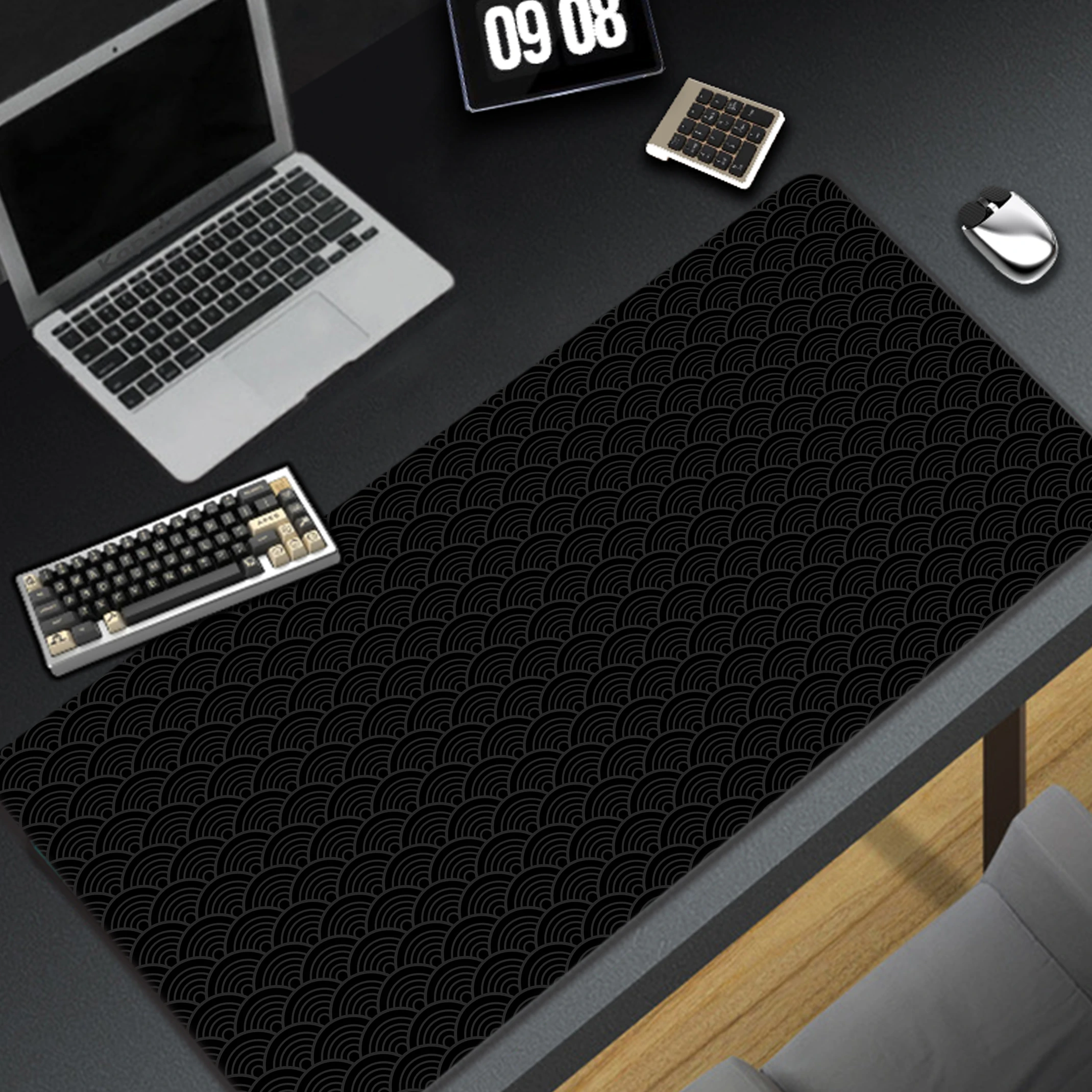 Preto-e-branco-Gaming-Mouse-Pad-Mousepad-Mat-Teclado-Locking-Edge-Mat ...