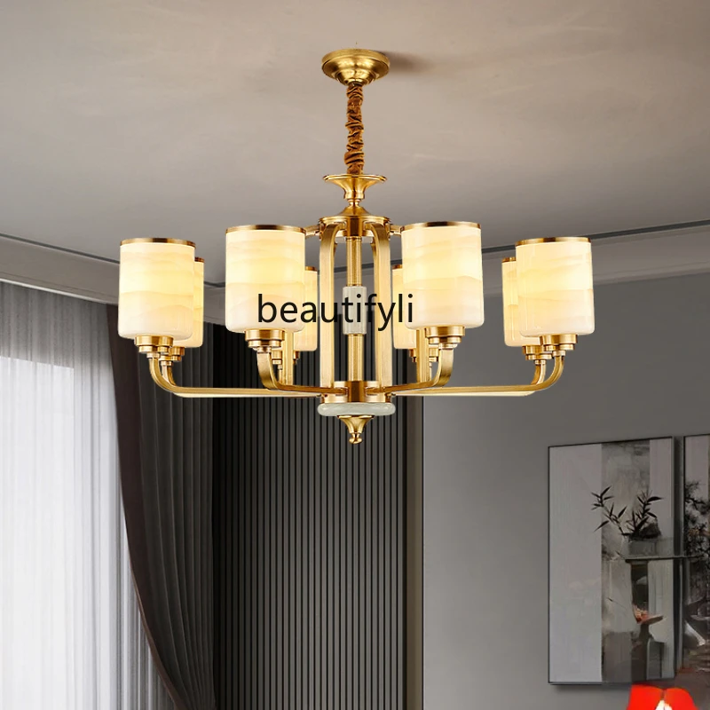 yj-New-Chinese-Style-Chandelier-All-Copper-Jade-Chinese-Style-Elegant ...