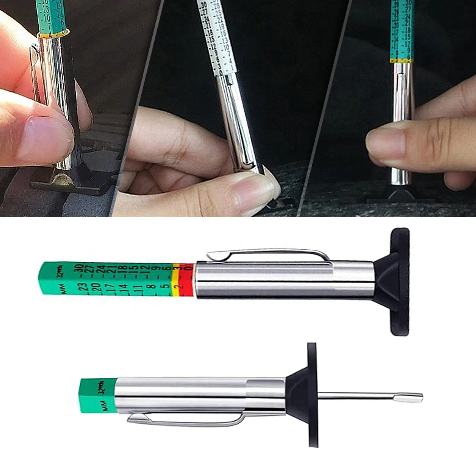 25mm Tyre Tread Depth Gauge Meter Auto Tire Wear Detection Measuring ...