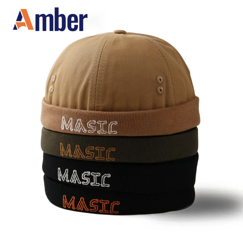 Amber-Docker-Cap-Embroidery-Dome-Beanies-Without-Visor-Vintage-Caps ...