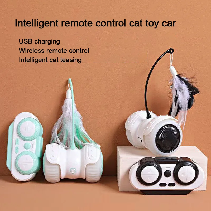 Intelligent-Remote-Control-Sensing-Cat-Toy-Car-Feather-Cat-Toy-Stick ...