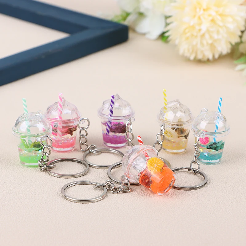 1Pc-Fashion-Creative-Mini-Luminous-Milk-Bubble-Tea-Cup-Keychain-For ...