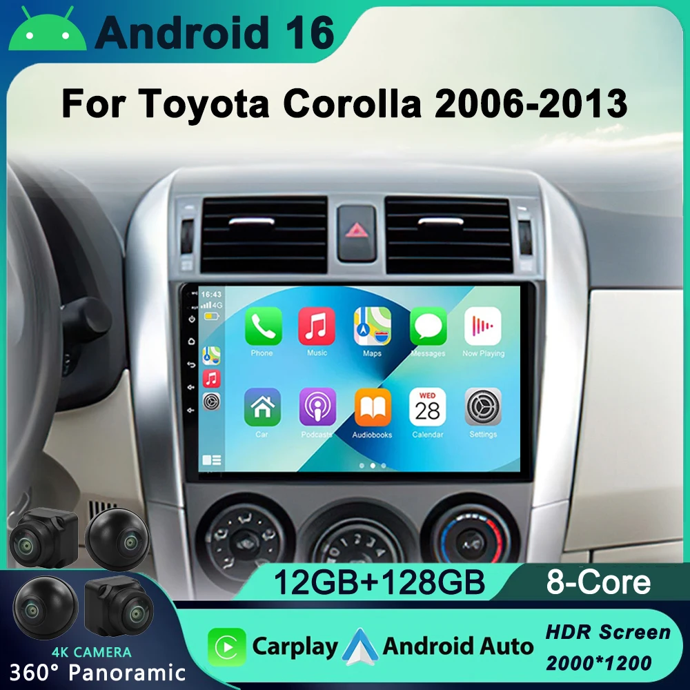 Android 16 For Toyota Corolla 10 E140 E150 2006 - 2013 Car Radio ...