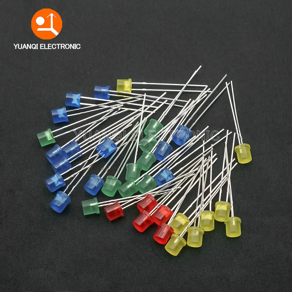 100pcs-5MM-Flat-Top-White-Red-Yellow-Blue-Green-Assorted-Kit-Lamp-Diode ...
