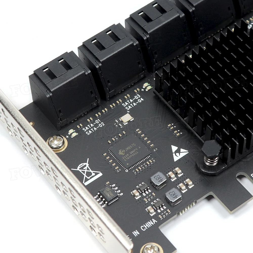 FOVORE Адаптер SATA PCIe PCI e x1 на 16 портов | AliExpress