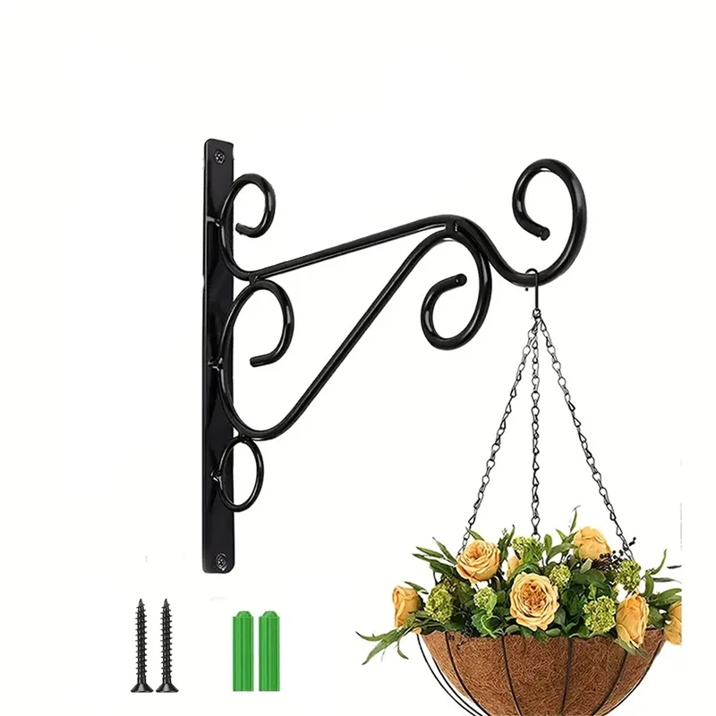 Metal-Flower-Hook-Metal-Planter-Boxes-Hanging-Flower-Pots-Swivel-Hooks ...