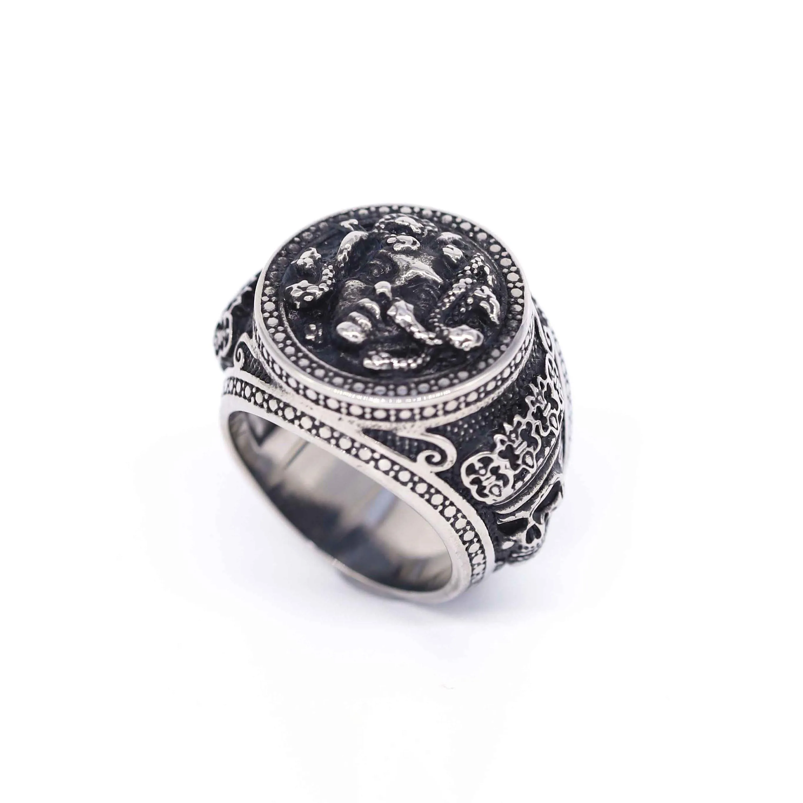 High-Quality-Ancient-Greek-Mythology-Ring-Medusa-Stainless-Steel-Snake ...