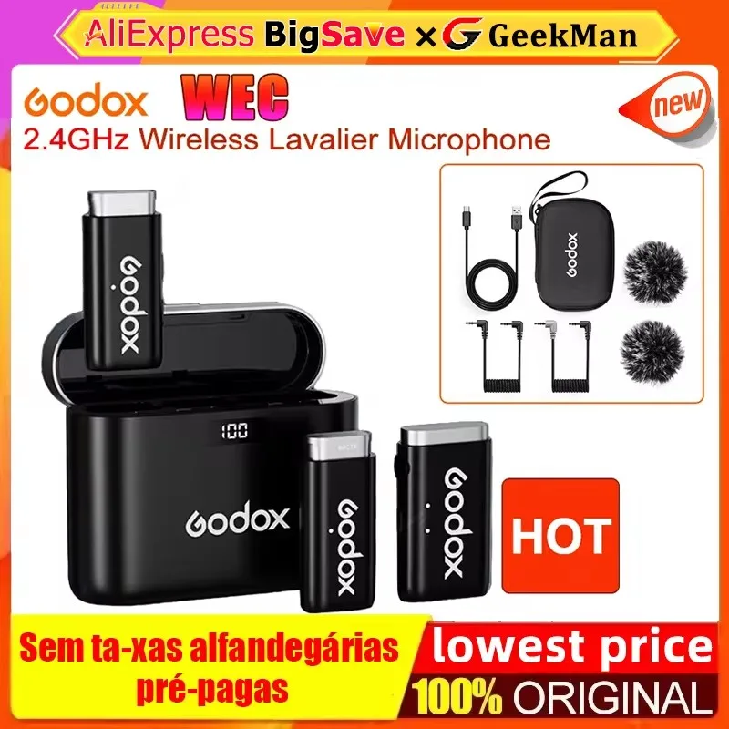 Godox-WEC-Kit2-Wireless-Lavalier-Microphone-Dual-Channel-2-4G-Wireless ...