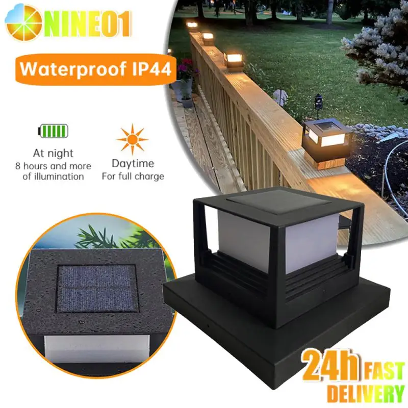 Solar-licht-im-Freien-wasserdicht-Solar-Post-Licht-Villa-S-ule-Lampe ...