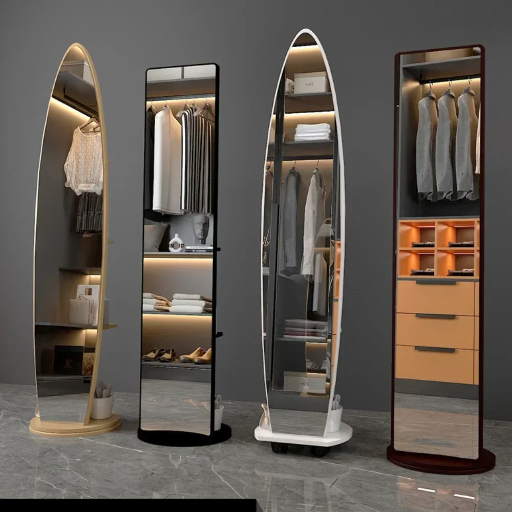 Full-Length-Mirror-Rotatable-Mobile-Cloakroom-Clothing-Store-Changing ...
