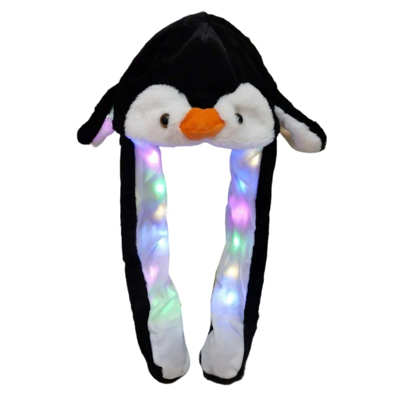 Penguin-Hat-With-Moving-Ears-Led-Animal-Hat-Kids-Earflap-Jumping-Ears ...