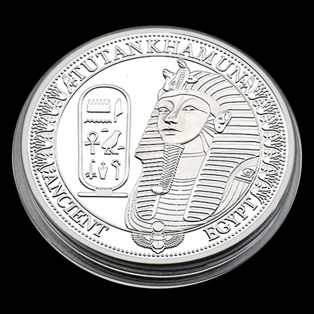 Ancient-Egypt-Sphinx-Silver-Plated-Coin-Pyramid-Medal-with-Plastic-Case ...