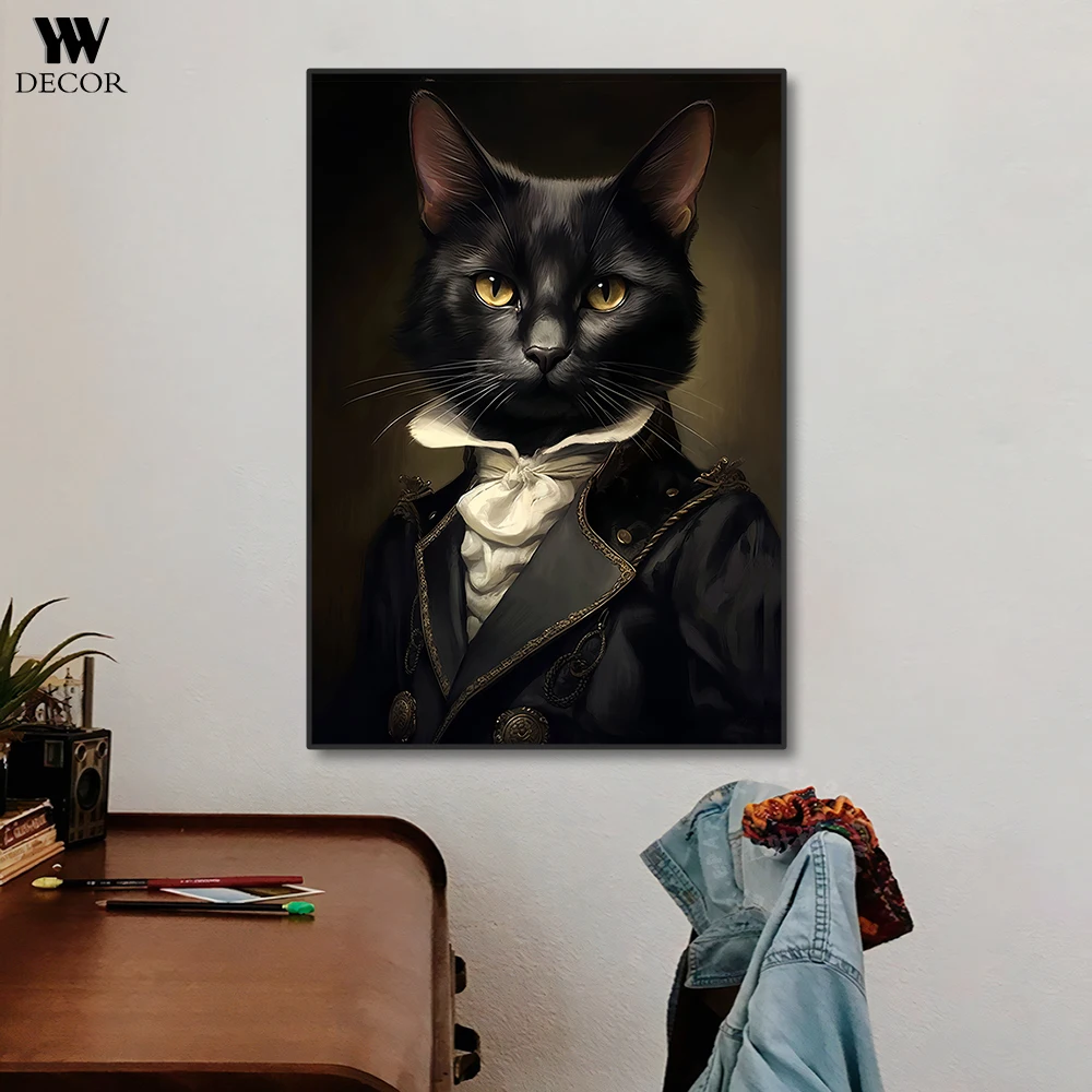 Black-Cat-Portrait-Art-Posters-And-Prints-Animal-Wearing-a-Suit-Wall ...