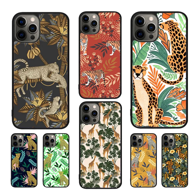 Tigers Leopards tropical leaves Mobile Phone Cases Cover For iPhone 17 ...