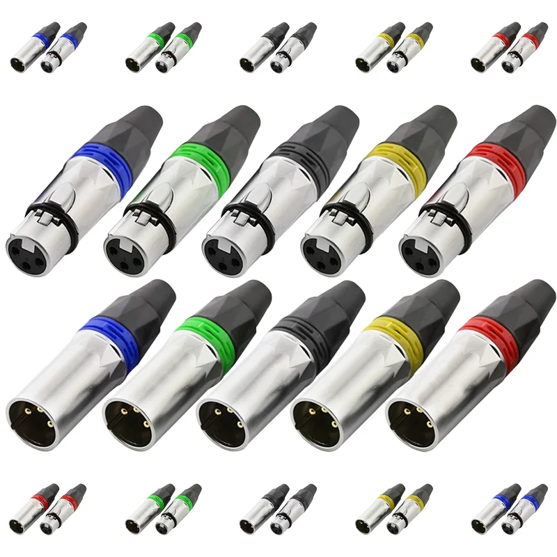 5/20/100PCS 3Pin XLR Connector Female Jack Male Plug 3 Core XLR Socket ...