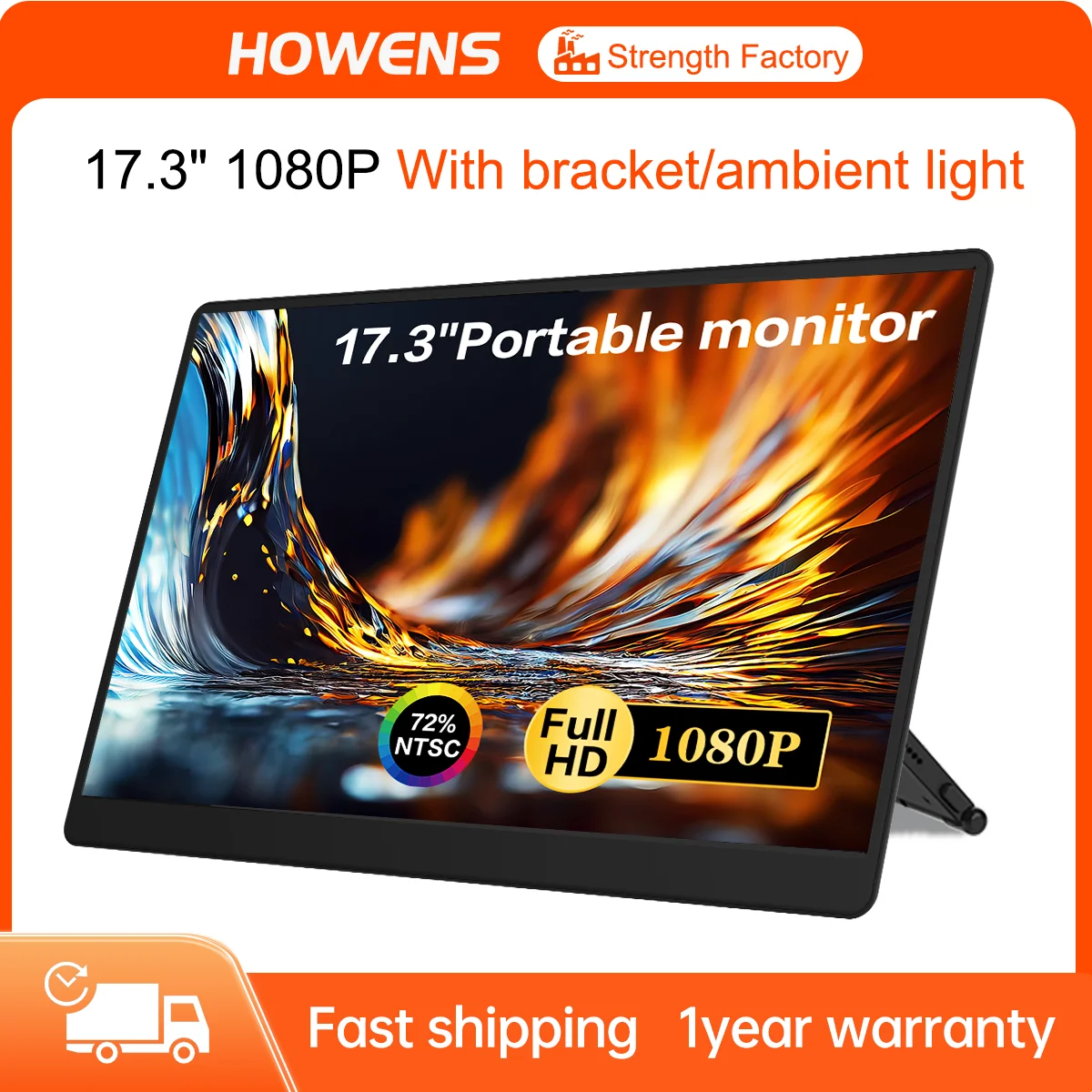 HOWENS-Monitor-port-til-ultra-fino-IPS-17-3-FHD-1080p-USB-C-HDMI-60Hz ...