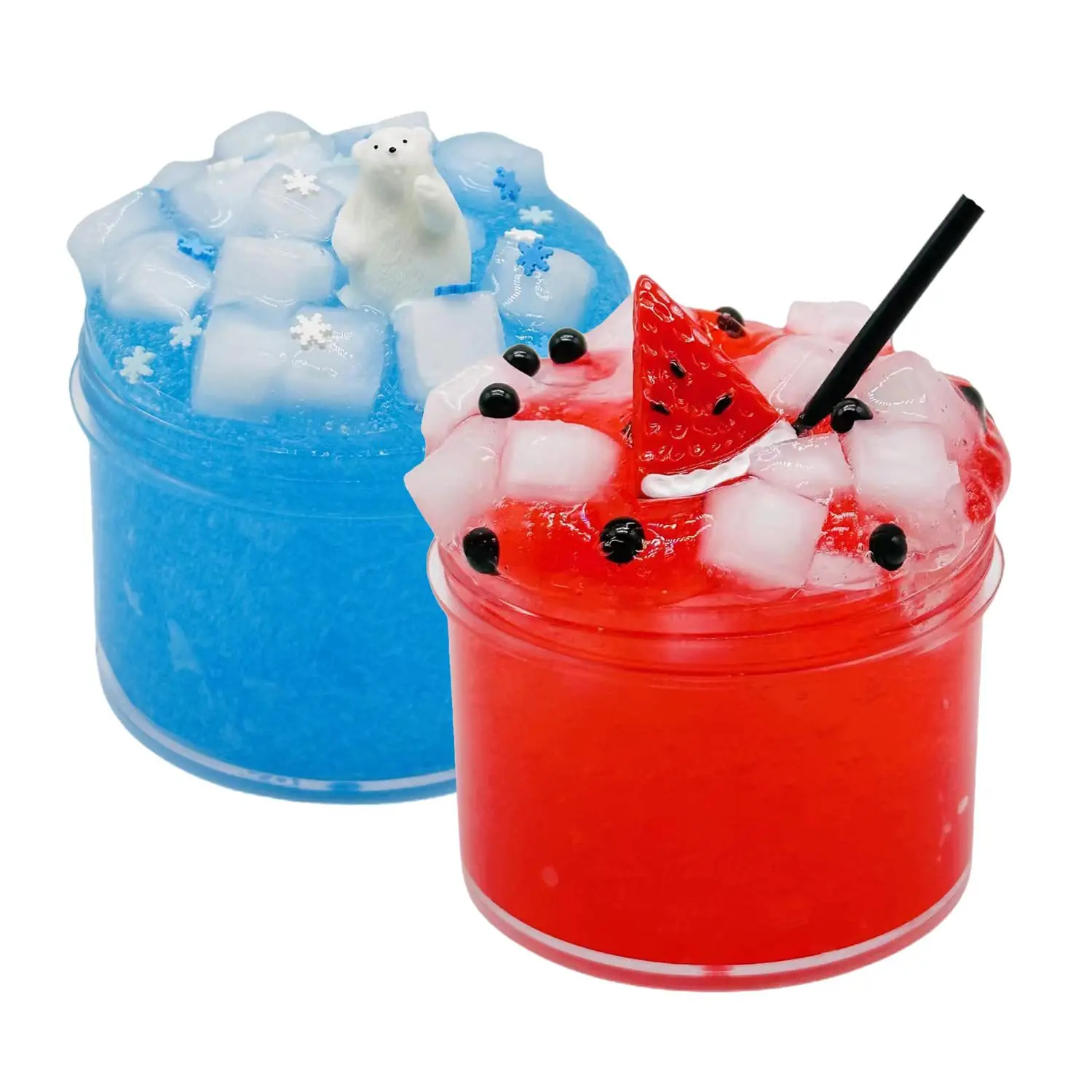 Juego-esponjoso-de-Slime-para-ni-os-pajitas-DIY-pegamento-de-barro-de ...