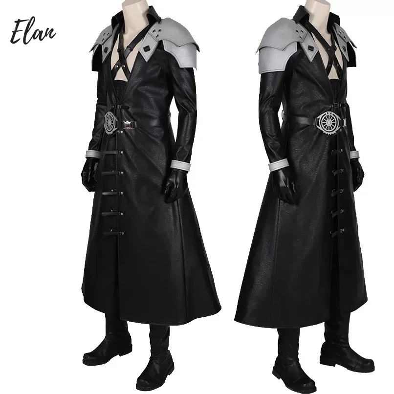 Black-Man-FF7-Sephiroth-Cosplay-Costume-Long-Leather-Coat-and ...